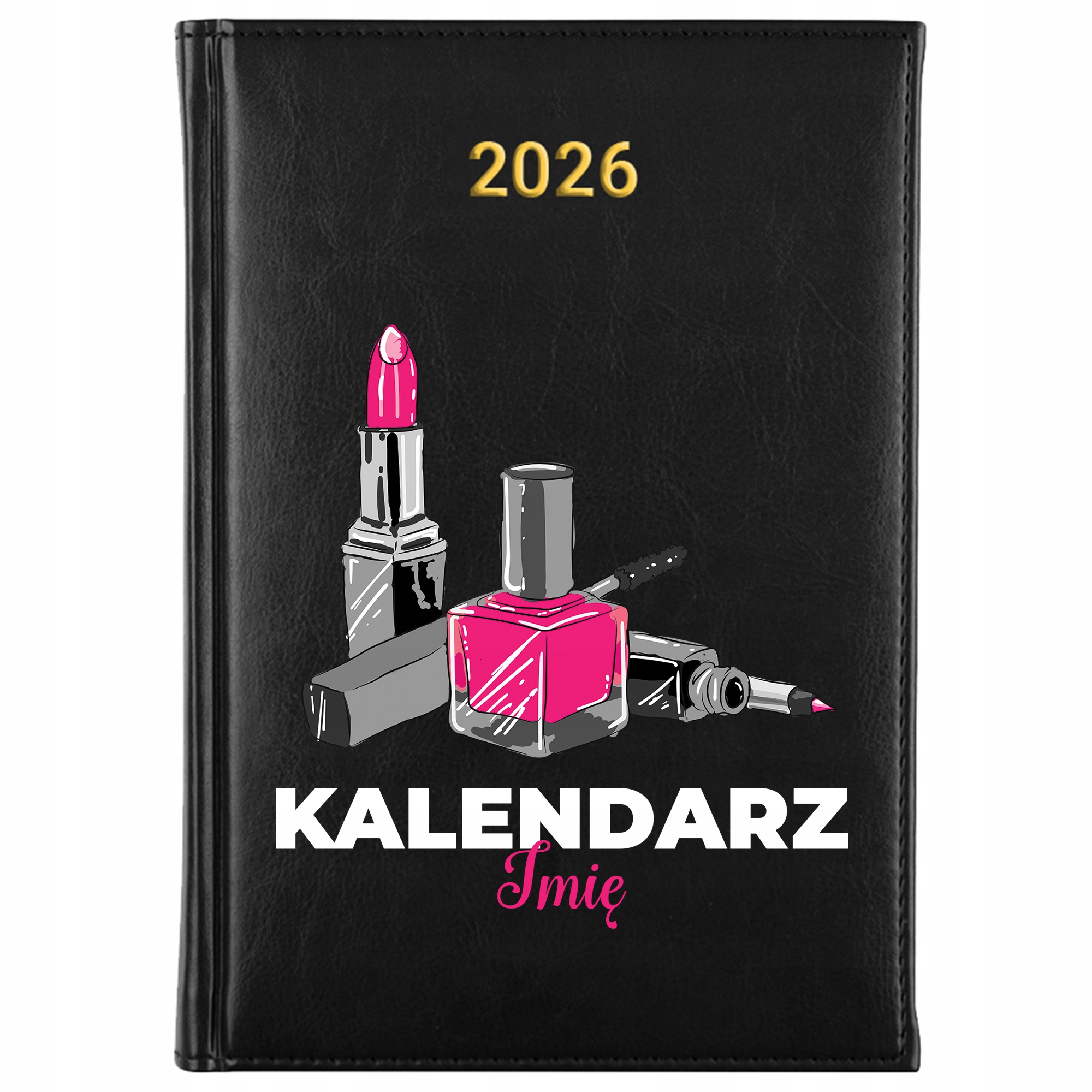 Naptár A5 2026 Fekete Napi Határidőnapló Ajándék Szépségszalon Név Wz za 5110.00HUF-ért - Allegro