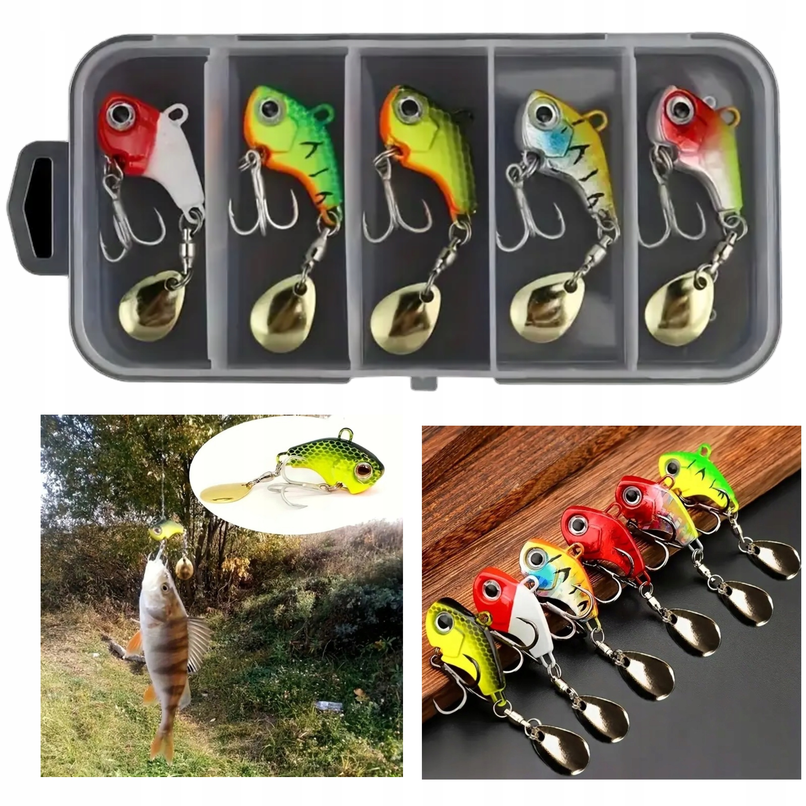 WIRUJĄCY OGONEK ZESTAW 5szt 20g MIX KOLORY PRZYNĘTA SPINNINGOWA+ ...