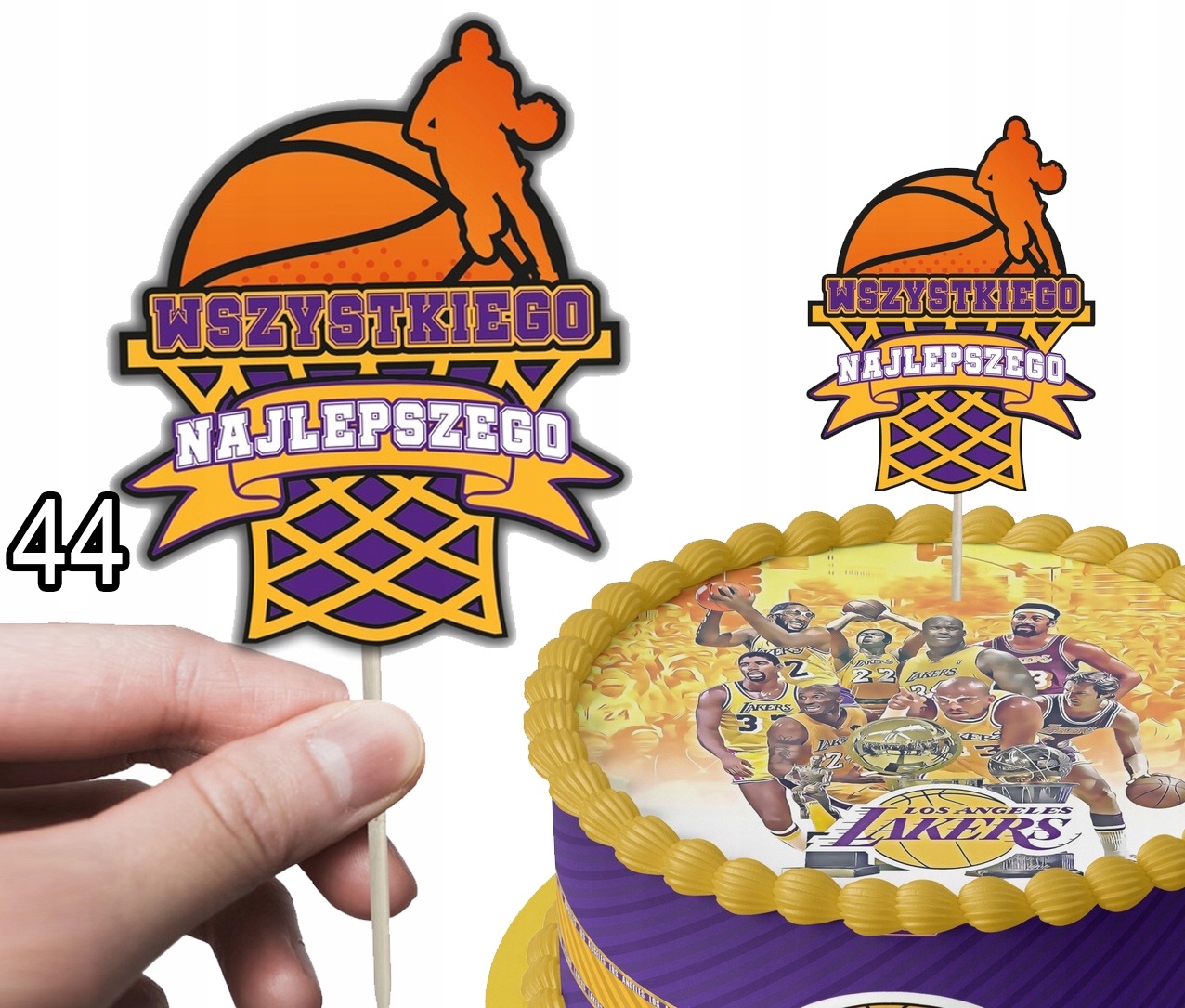 TOPPER NA TORT ozdoba dekoracja urodziny torcik KOSZYKÓWKA NBA ...