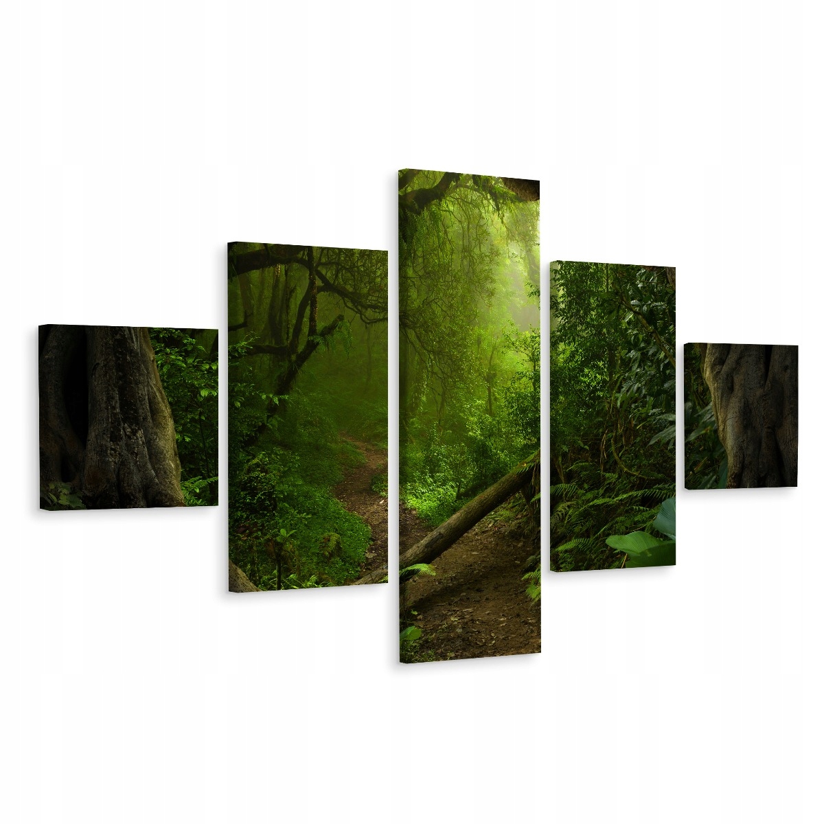 Obraz POLYPTYK Les Stromy Listy Zeleň 3D 200x120 za 3422 Kč - Allegro