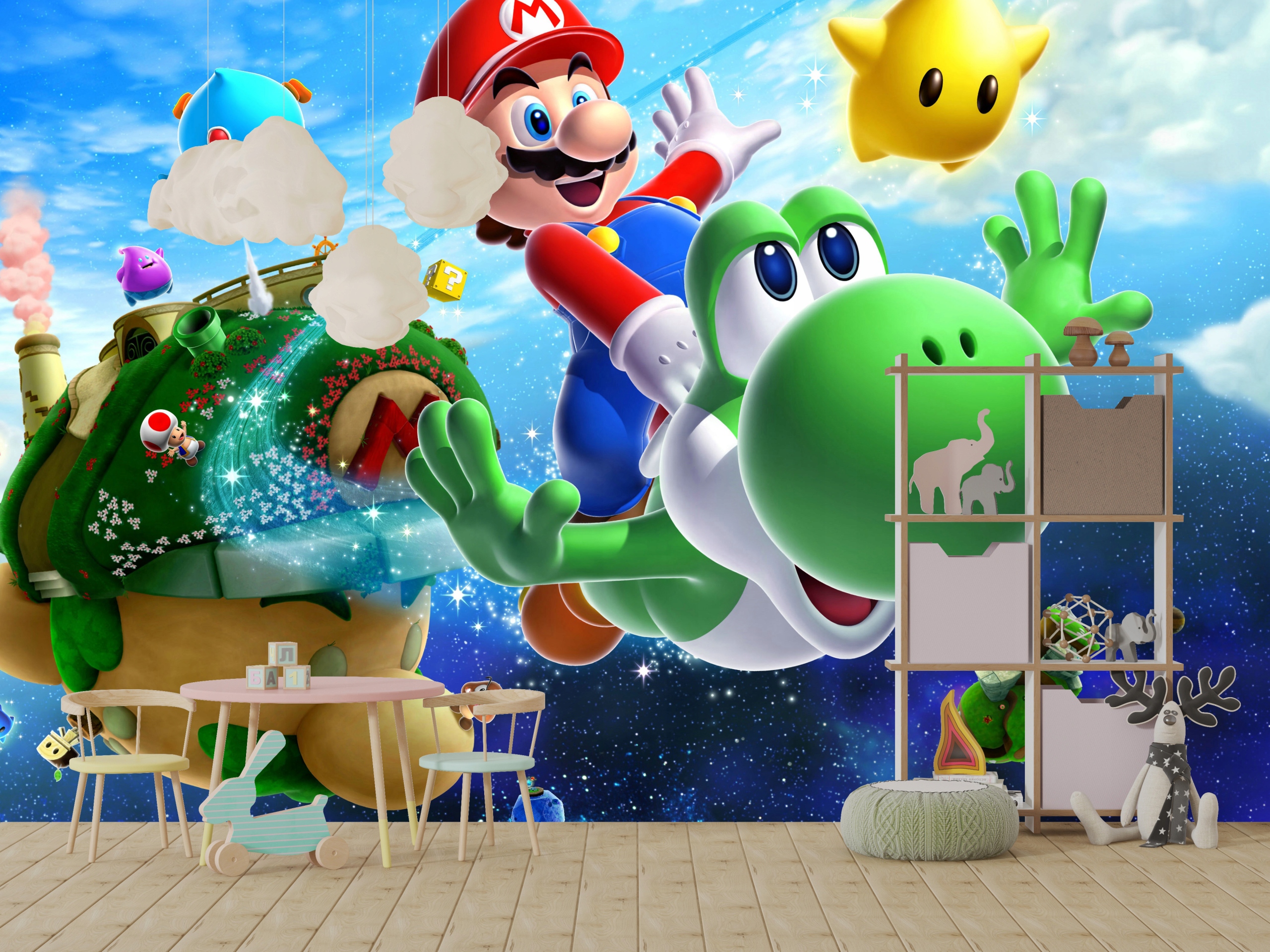 TAPETA MARIO BROSS DO POKOJU DZIECKA FOTO TAPETA FOTOTAPETA 3D WINYLOWA ...