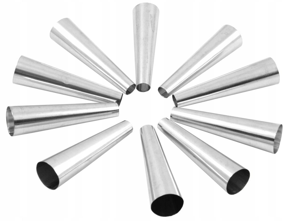 FOREMKI DO RUREK Z KREMEM DO PIECZENIA 9cm 10szt. METALOWE KOMPLET ...