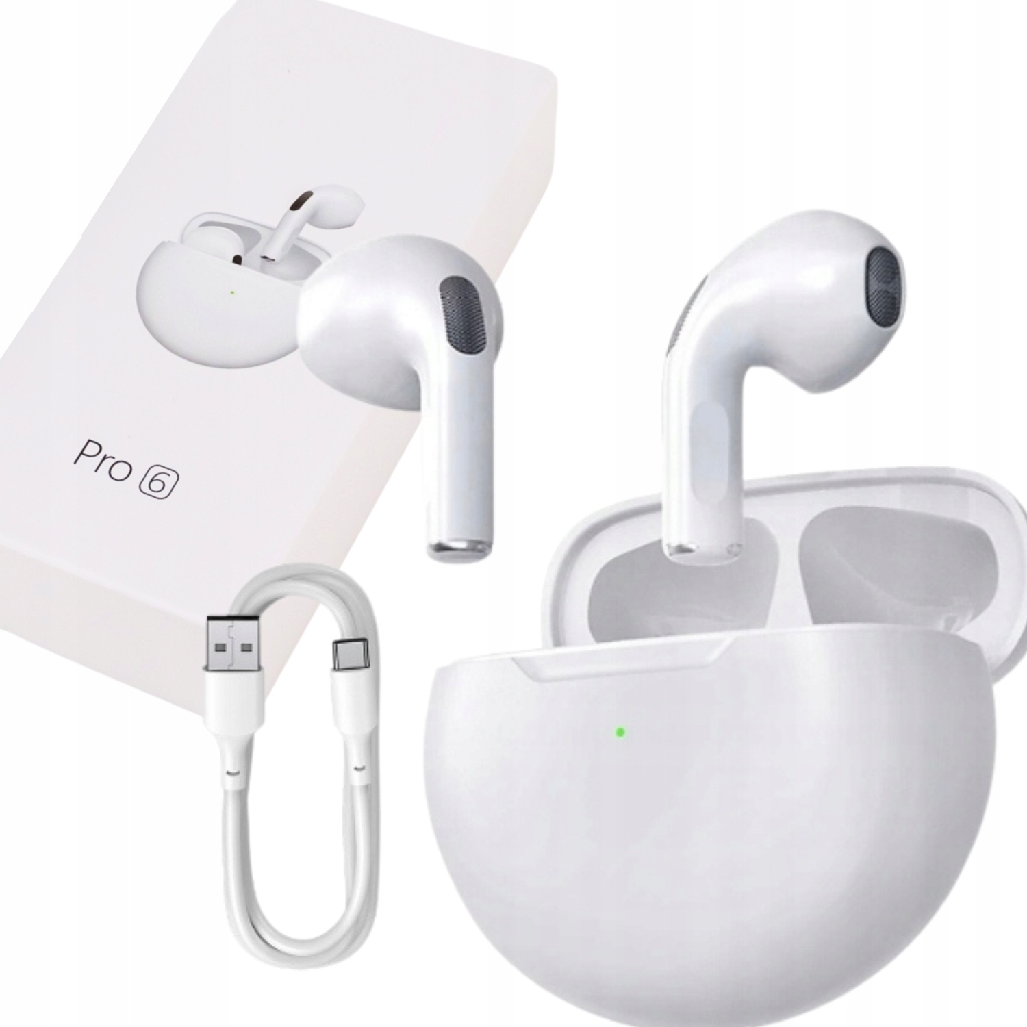 Air Pro 6 TWS bezprzewodowe słuchawki z mikrofonem Bluetooth Słuchawki ...