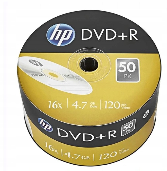 Disky HP DVD+R 4,7GB x 16 - 50 kusů za 236 Kč - Allegro