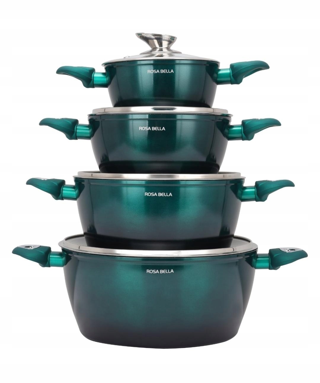 Zestaw garnków Rosa Bella aluminiowe 8 el. (5905999167770) • Cena ...