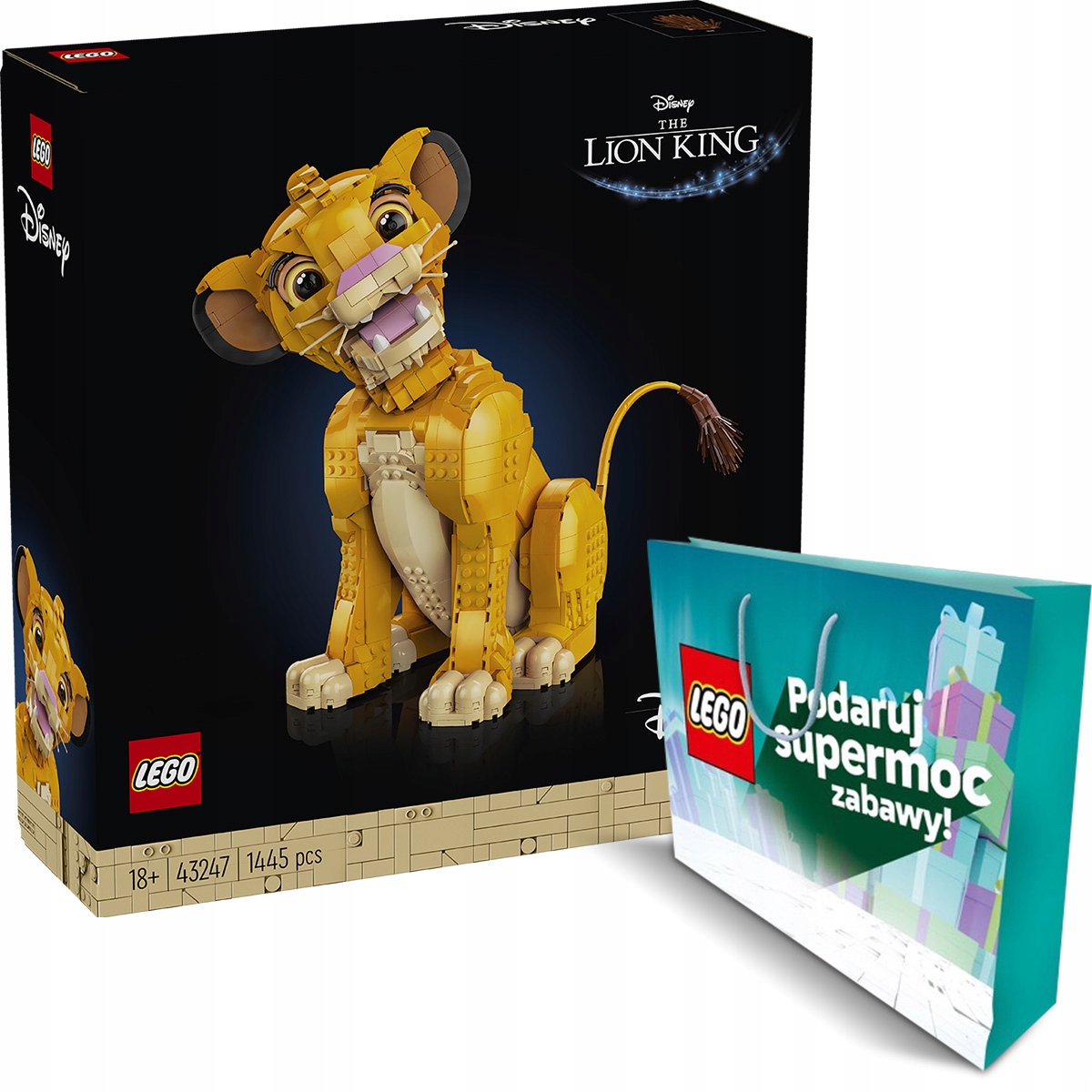 LEGO Disney 43247 Król Lew - młody Simba + Torba prezentowa ...