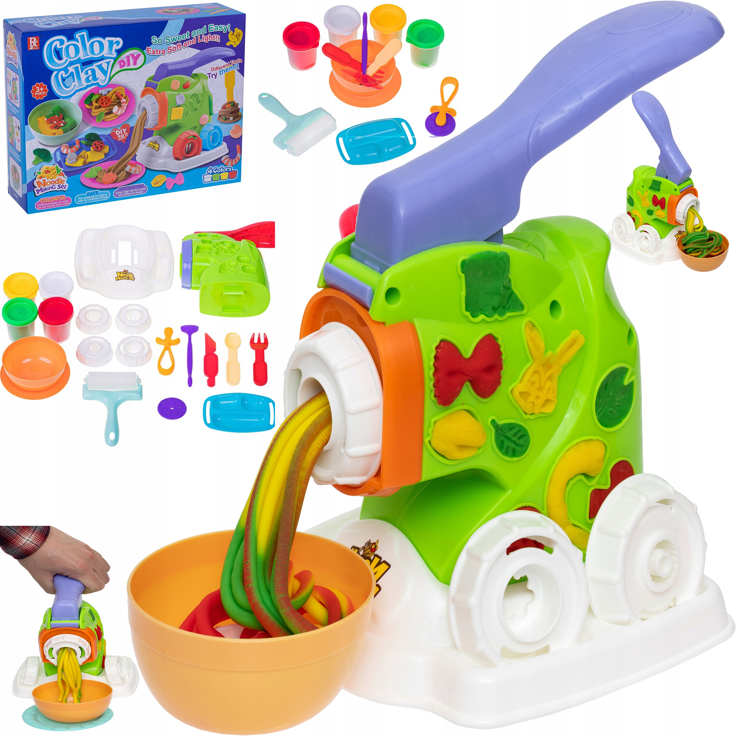 CIASTOLINA MAKARONOWA MASZYNKA ZESTAW KREATYWNY (5901801508052) • Cena ...