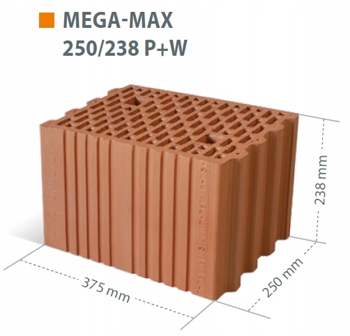 Pustak ceramiczny Cerpol MEGA-MAX 250 P+W • Cena, Opinie • Cegły ...