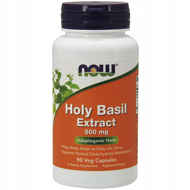 NOW Holy Basil Extract 500mg 90vegcaps STRES WYTRZYMAŁOŚĆ UKŁAD ...