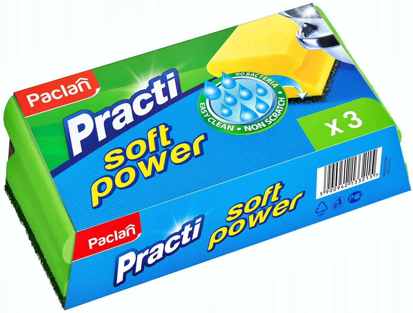 GĄBKI DO NACZYŃ PACLAN SOFT POWER 3SZT (5900942133215) • Cena, Opinie • Gąbki, zmywaki, druciaki ...