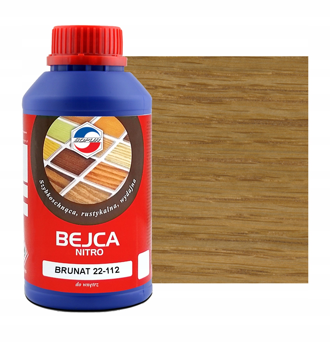 Bejca nitro SOPUR brunat 22-112 500ml 0,5L 22112 • Cena, Opinie - Allegro