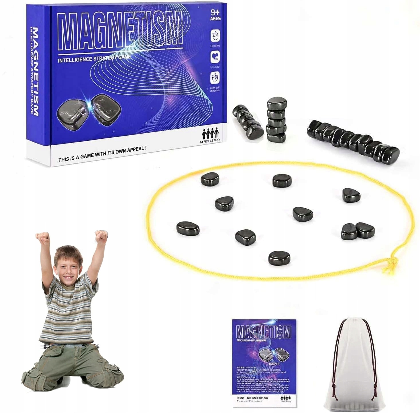 MAGNETICKÁ HRA ŠACHY MAGNETICKÉ KAMENY VZDĚLÁVACÍ HRA SADA 20 koulí za ...