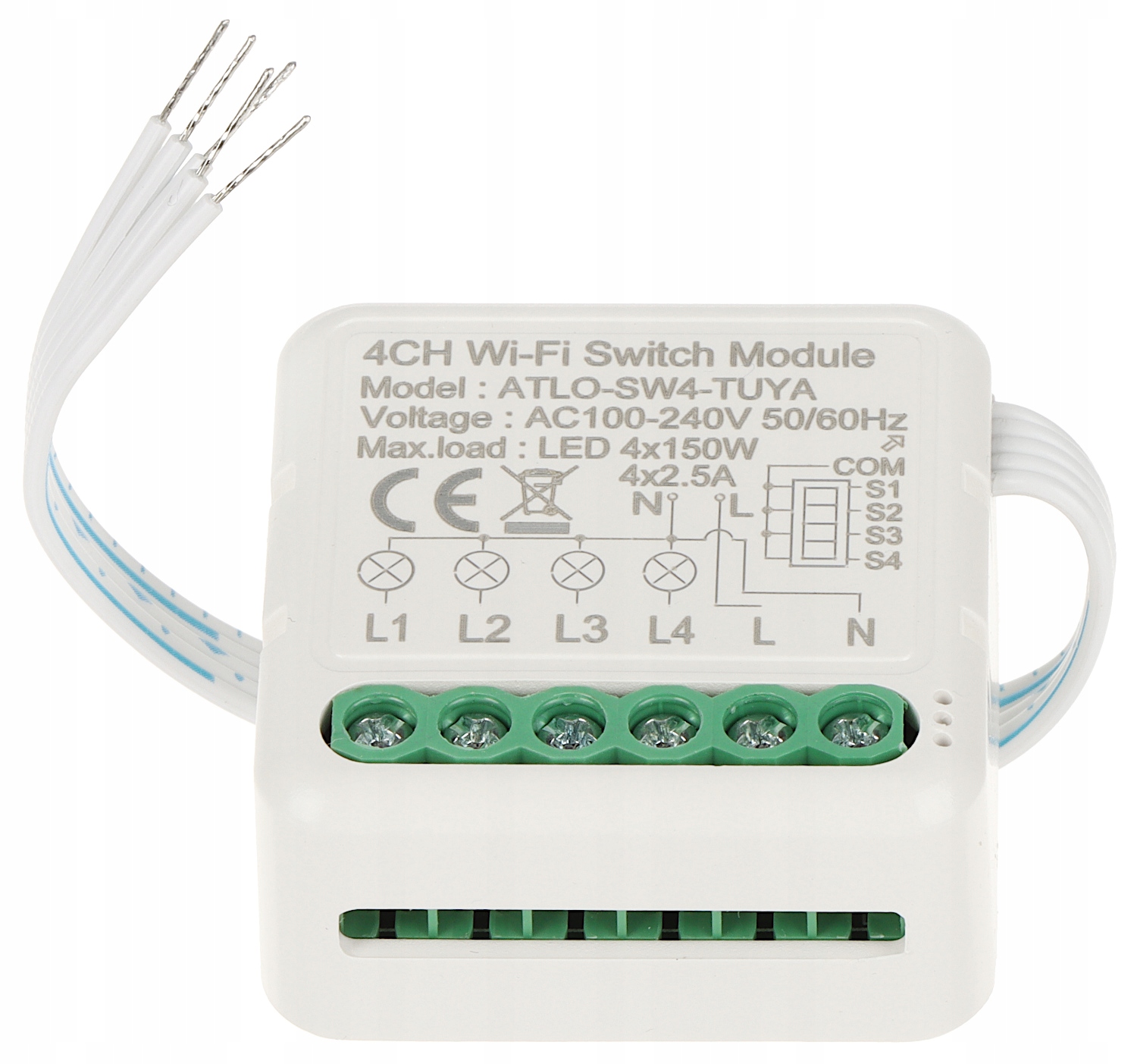 STEROWNIK WI-FI 230V OŚWIETLENIA LED 4 KANAŁY TUYA (5902887079580 ...