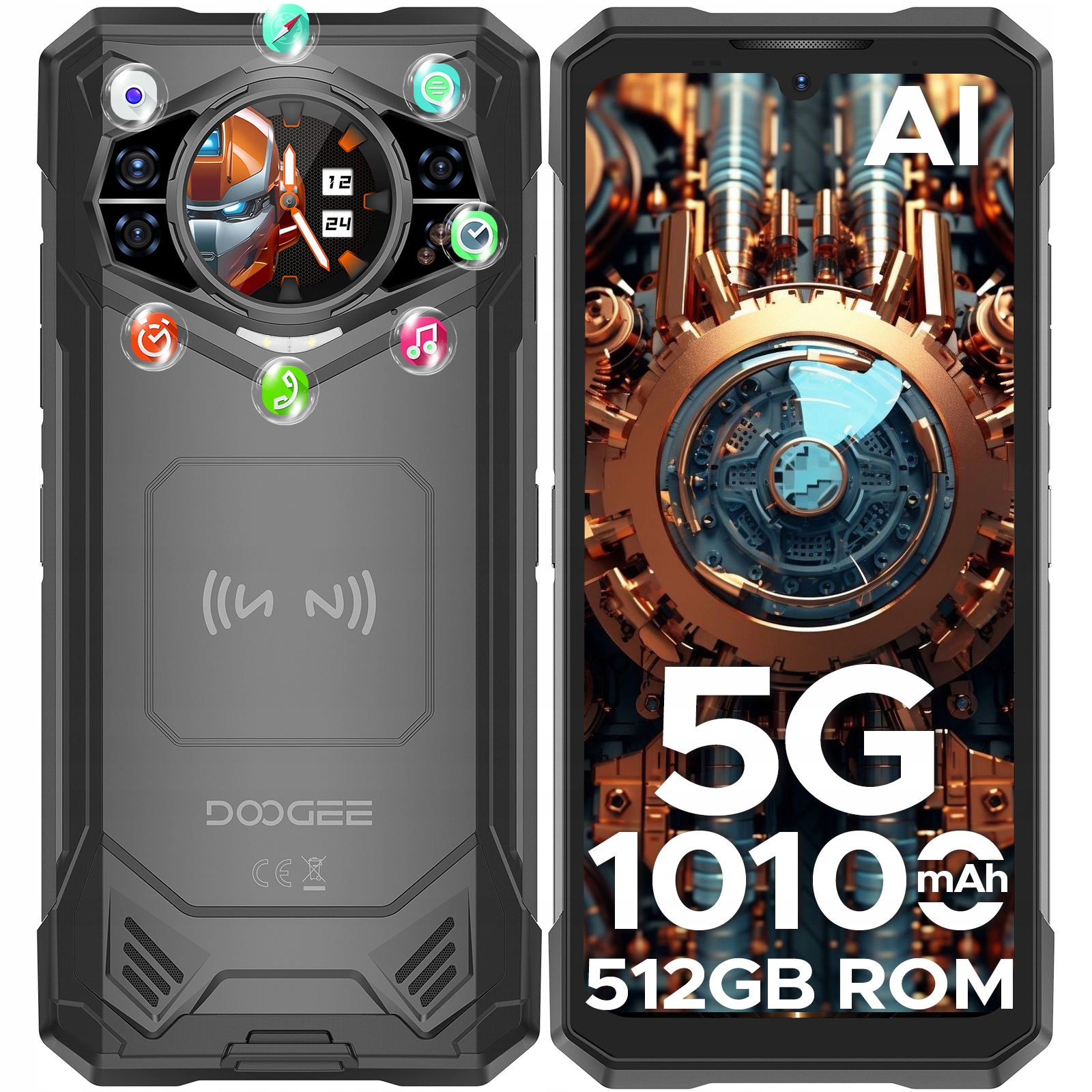 DOOGEE S200X 32 GB/512 GB Smartfon 5G 10100 mAh 6,72” FHD 120 Hz/IP68 ...