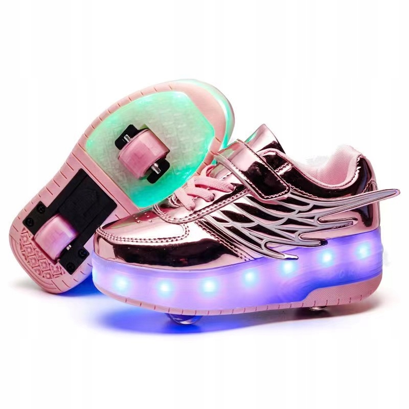 BUTOROLKI BUTY Z ROLKAMI ROLKI WROTKI LED RÓŻOWE (4894713897417) • Cena ...