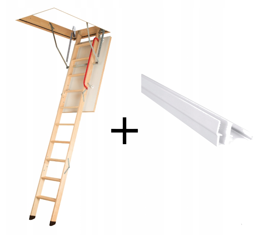 Schody strychowe drewno FAKRO 70 x 120 cm maksymalna wysokość 280 cm (5900988647110) • Cena ...