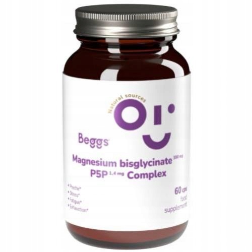 Beggs Magnesium bisglycinate 380mg + P5P Complex 1,4mg, 60 kapsułek ...