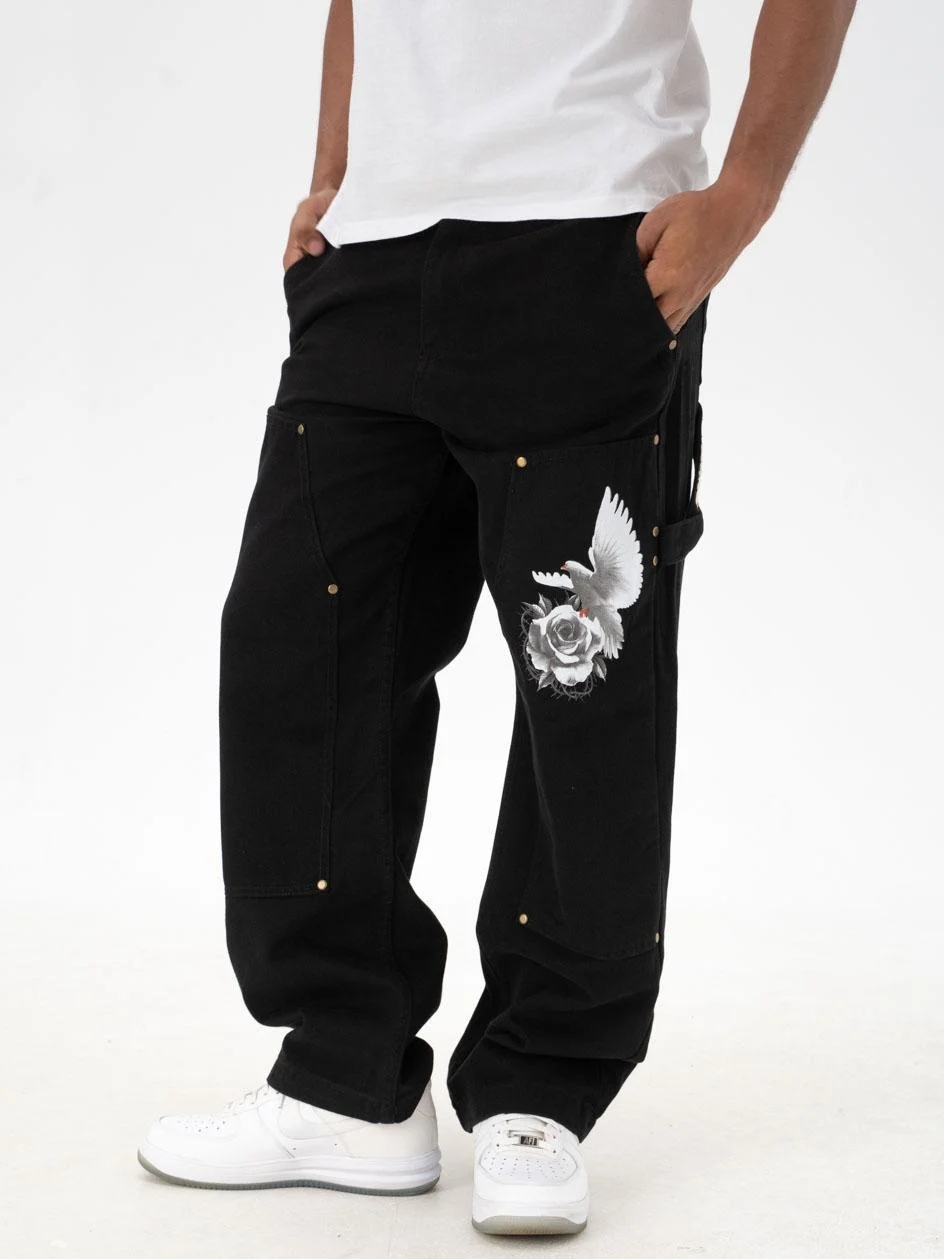 SZEROKIE Spodnie Jeansowe BAGGY Męskie STYLOWE Plus Eighteen RÓŻA ...