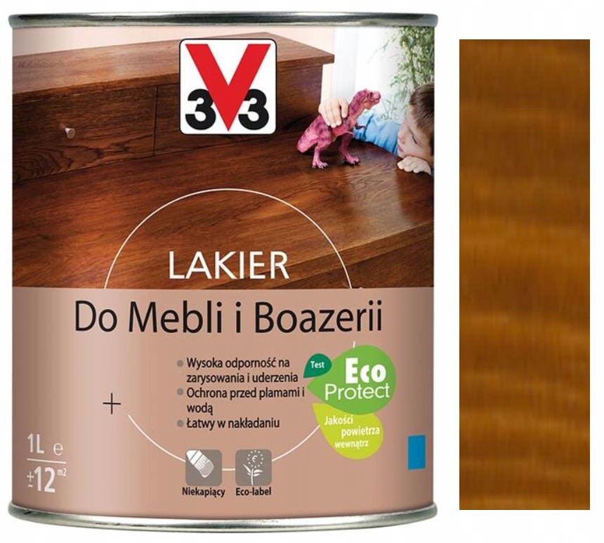 V33 LAKIER DO MEBLI POŁYSK DĄB RUSTYKALNY 1L • 64.99PLN • Lakiery ...