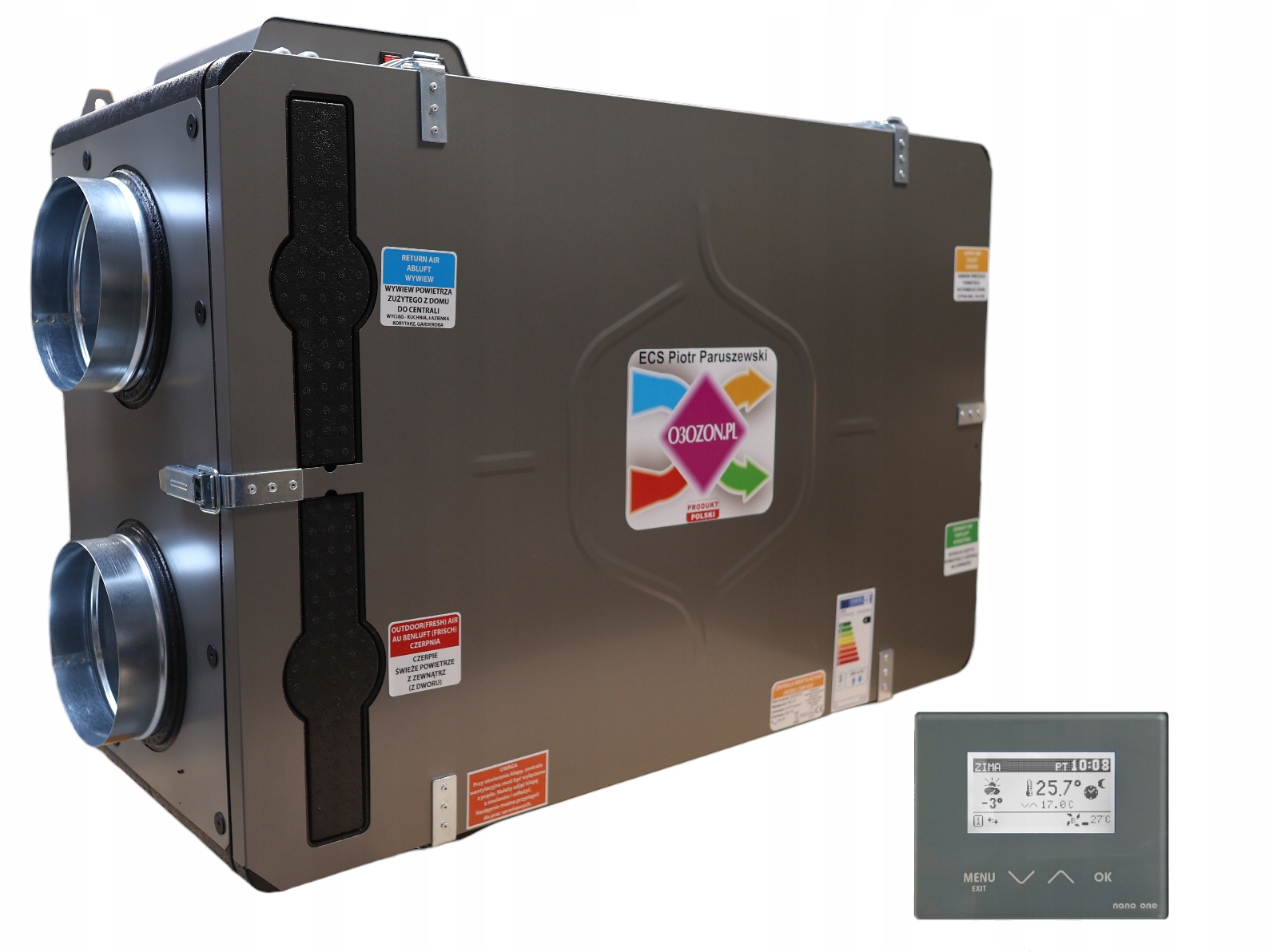 Centrala wentylacyjna ECS Piotr Paruszewski 550 m3/h klasa A jonizator ...