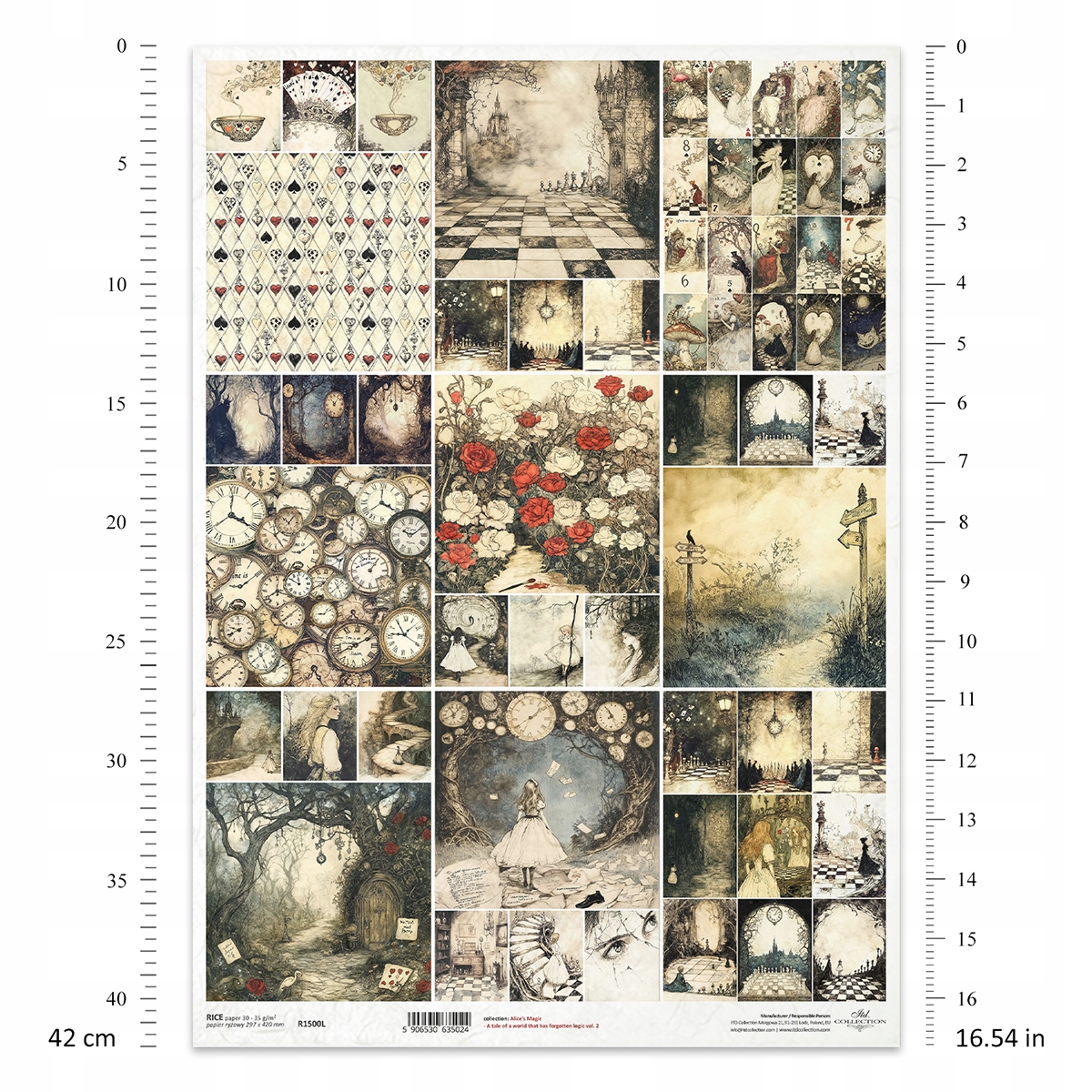 Nagy MÉRETŰ A3 RIZSPAPÍR R1500L Alicja nyúl Fantasy Királynő hernyó ...