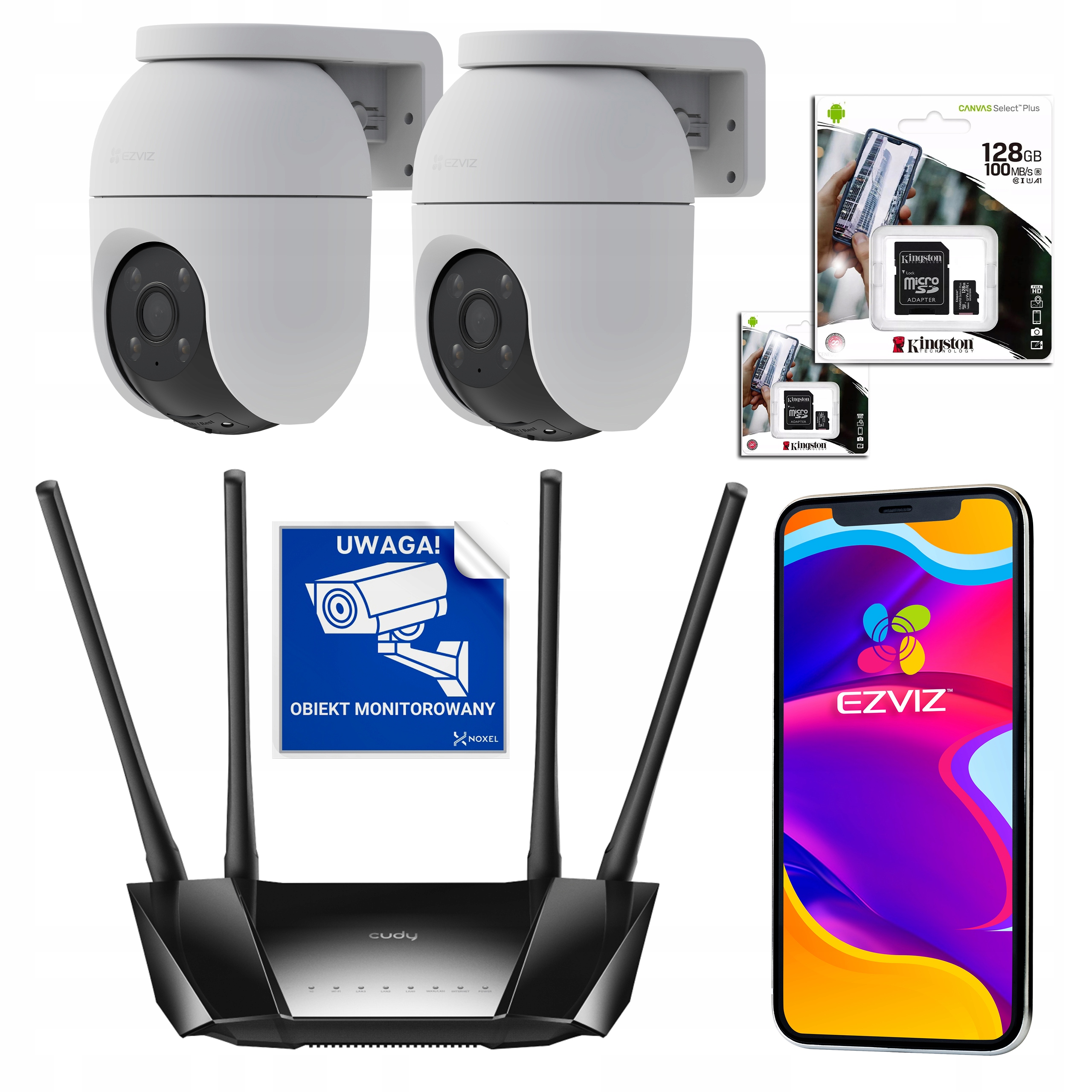 Zestaw do monitoringu Ezviz Monitoring Zewnętrzny WiFi + Router na ...