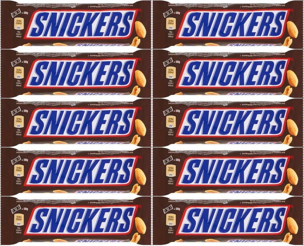 Baton Snickers 50g karmel czekolada x10 12916150402 - Allegro.pl