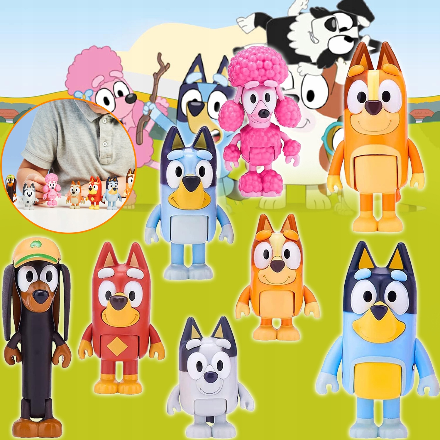Bluey Figure 8 Szt. Zestaw Figurek Rodziny I Przyjaciół Wolves-Bluey ...