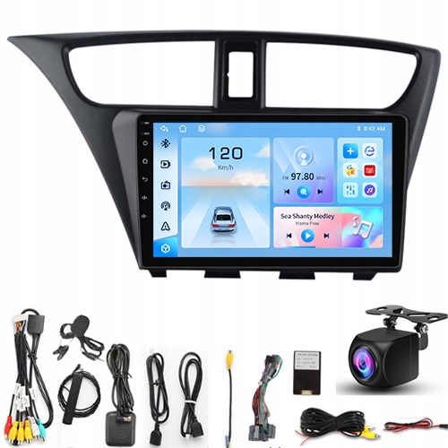 RÁDIÓ BT GPS ANDROID HONDA CIVIC IX 2011-2017 SIM MODEM 8 MAGOS 6GB ...