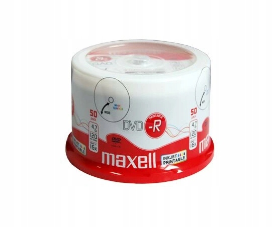 Maxell DVD-R x16 potlačiteľný koláčový box50 za 20.10EUR - Allegro