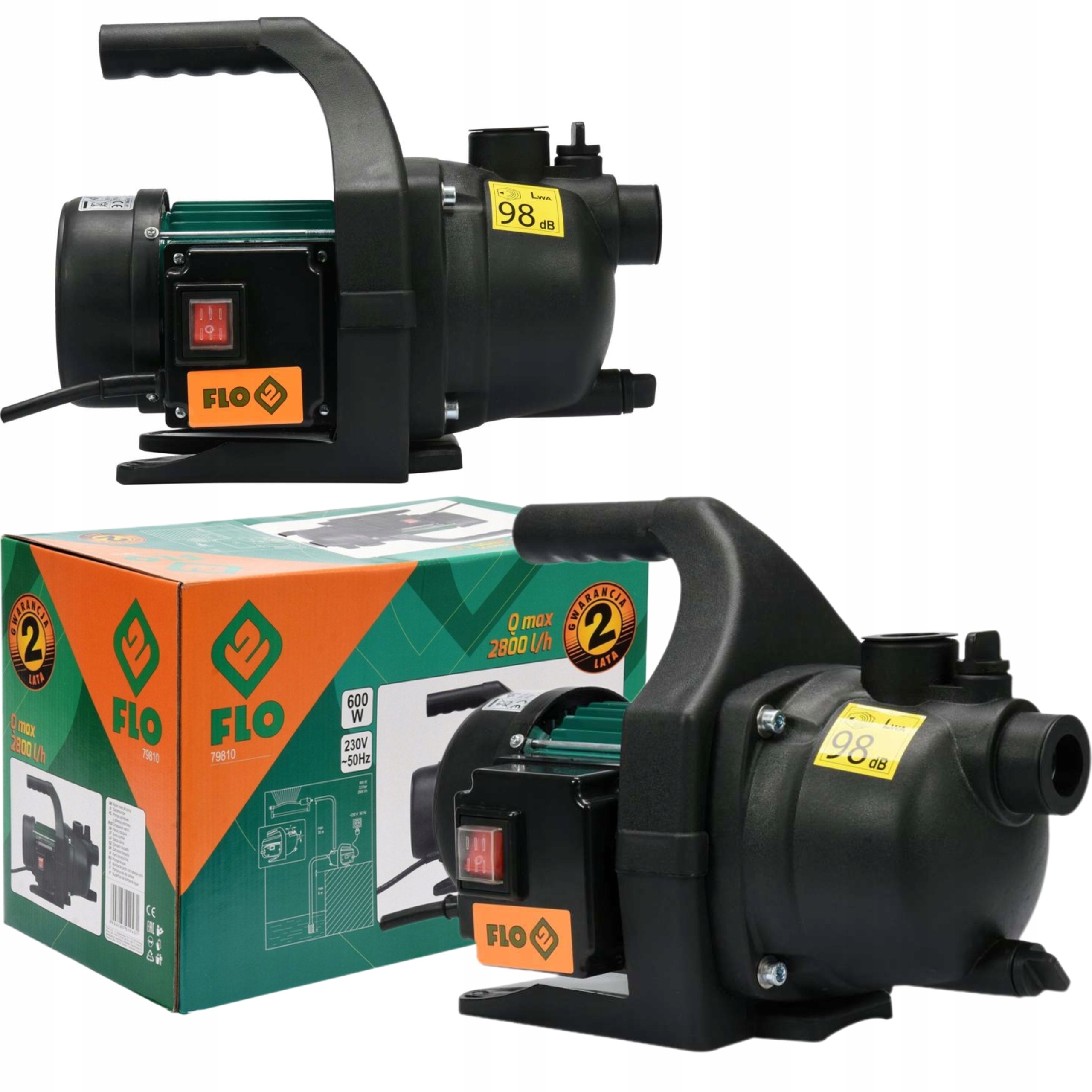 POMPA OGRODOWA DO WODY 600W WODNA POWIERZCHNIOWA PODLEWANIA 2800 l/h ...