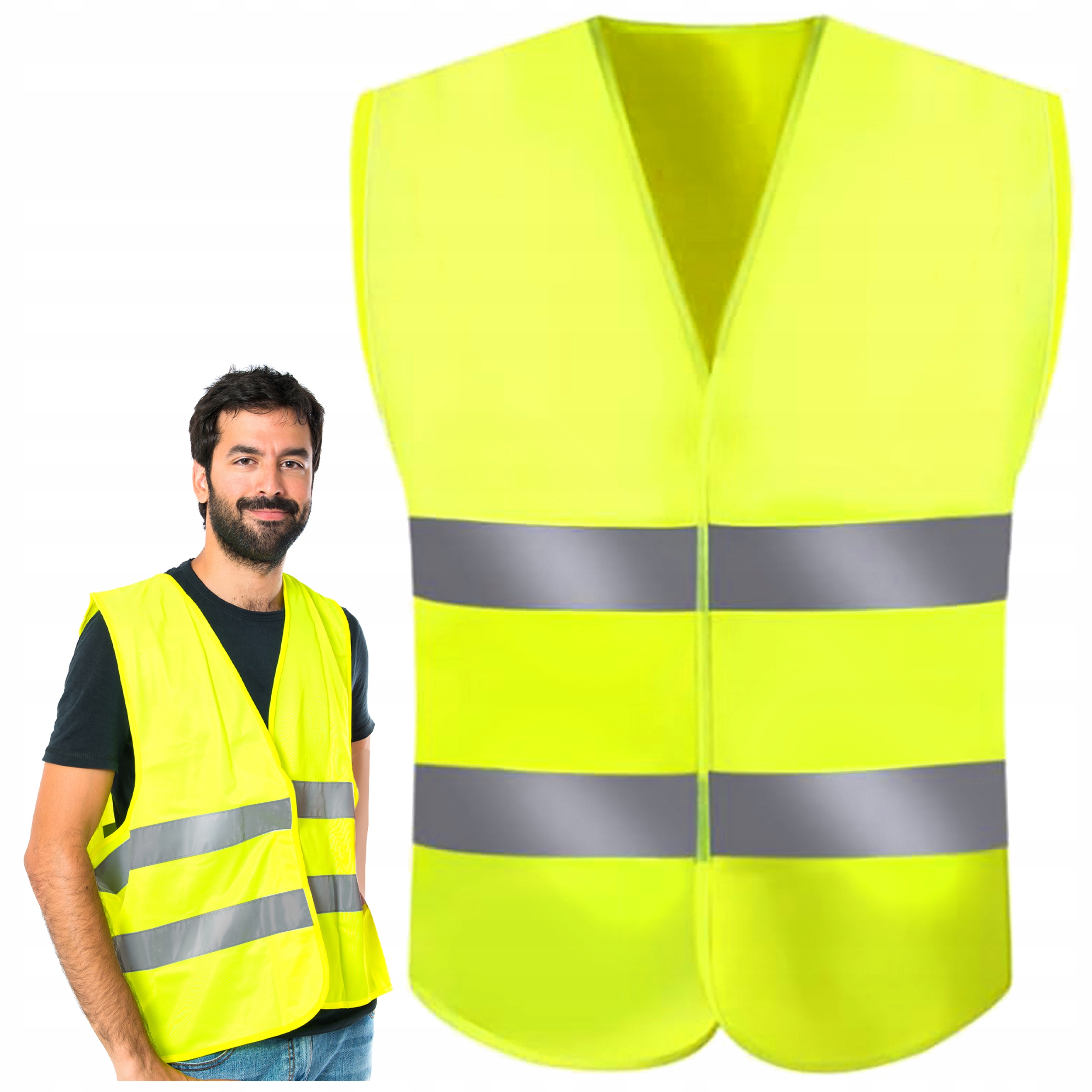 KAMIZELKA ODBLASKOWA OSTRZEGAWCZA BHP żółta CE (1964) • Cena, Opinie ...