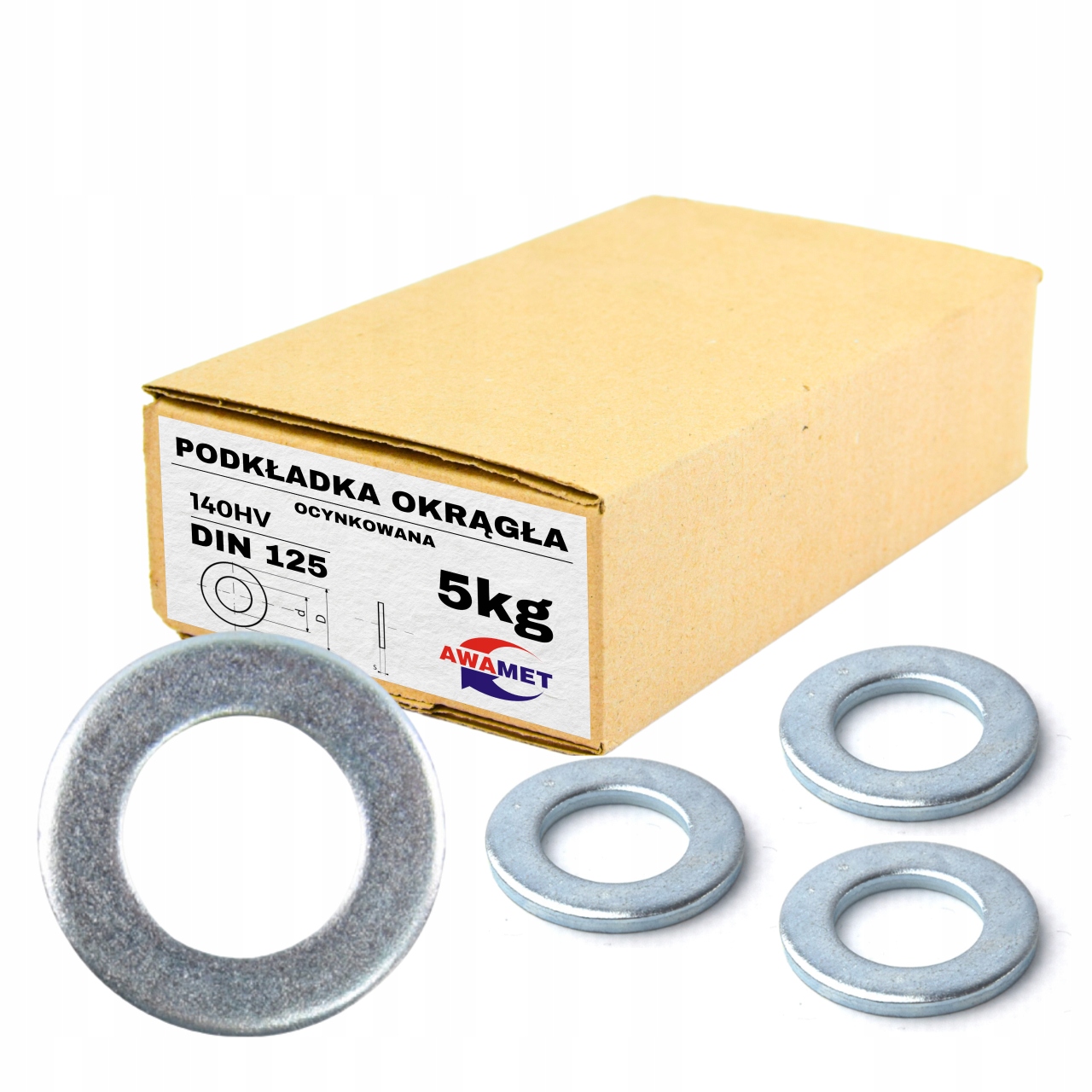 PODKŁADKA OKRĄGŁA M14 PŁASKA DIN 125 OCYNK 5 kg. ZWYKŁA • Cena, Opinie • Śruby, nakrętki ...