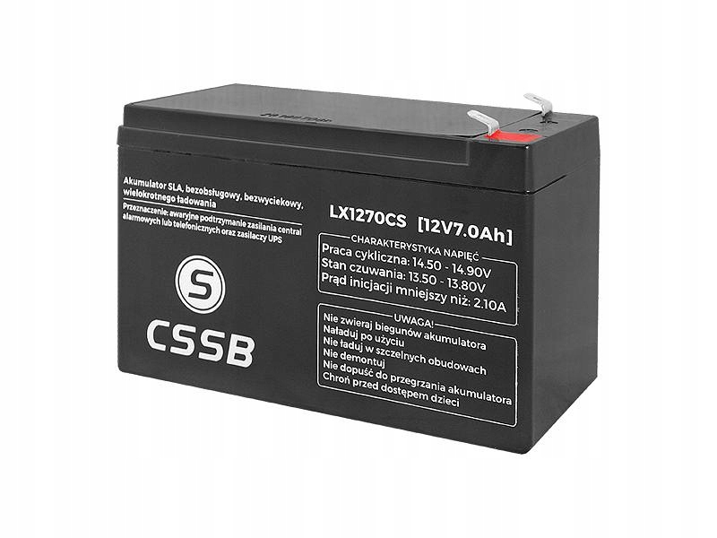 Akumulator AGM 12V 7ah CSSB UPS rower pojazd CCTV alarm - Sklep, Opinie, Cena w Allegro