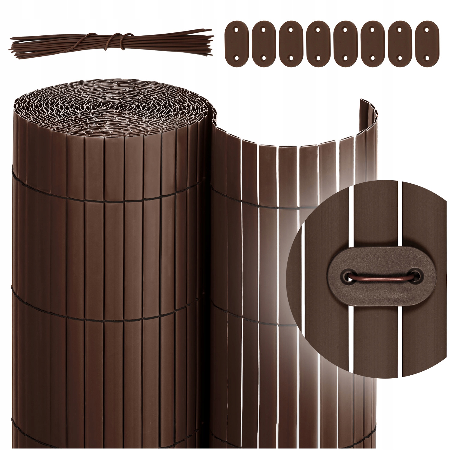 MATA DWUSTRONNA PVC 140x300cm OSŁONA NA BALKON TARAS BAMBUSOWA ...