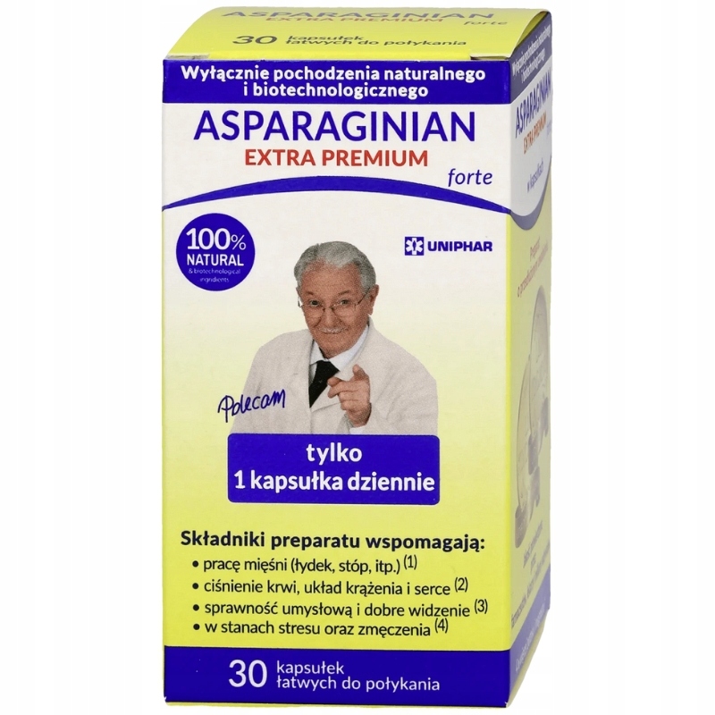 UNI-PHAR Asparaginian Extra Premium Forte 30 kaps. (5902020994893 ...
