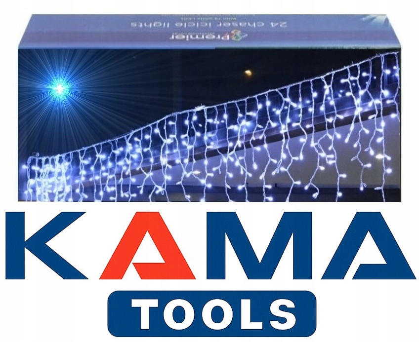 Kurtyna świetlna Kama Tools sople 501 - 1000 lampek • Opinie - Allegro