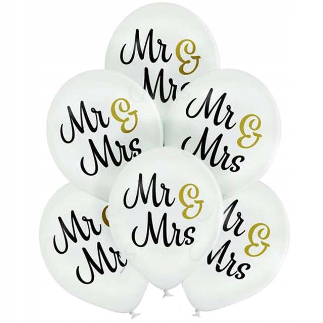 Balony pastelowe Mr & Mrs na ślub wesele 6 szt (5414391003864) • Cena ...