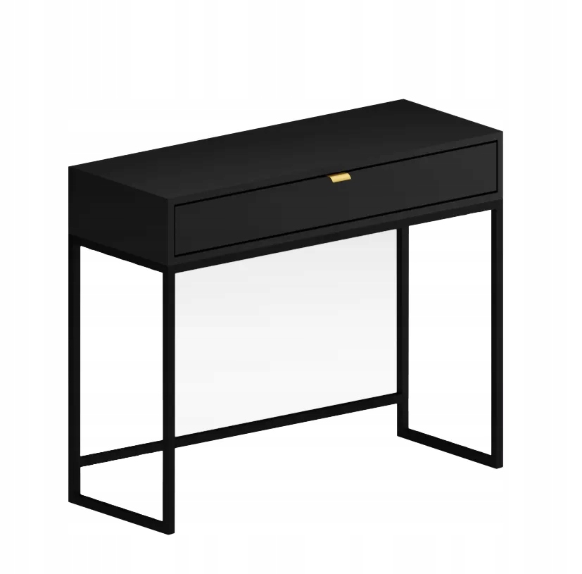 Czarna Toaletka do sypialni do nauki konsola biurko loft z szufladą ...