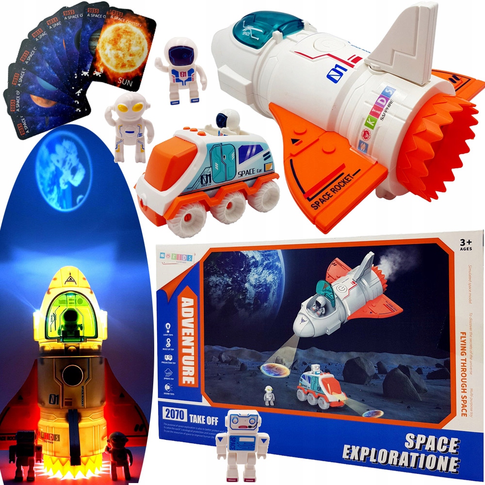 Rakieta z projektorem planet Zestaw kosmiczny STACJA Astronauta UFO Robot (5906765606158) • Cena ...