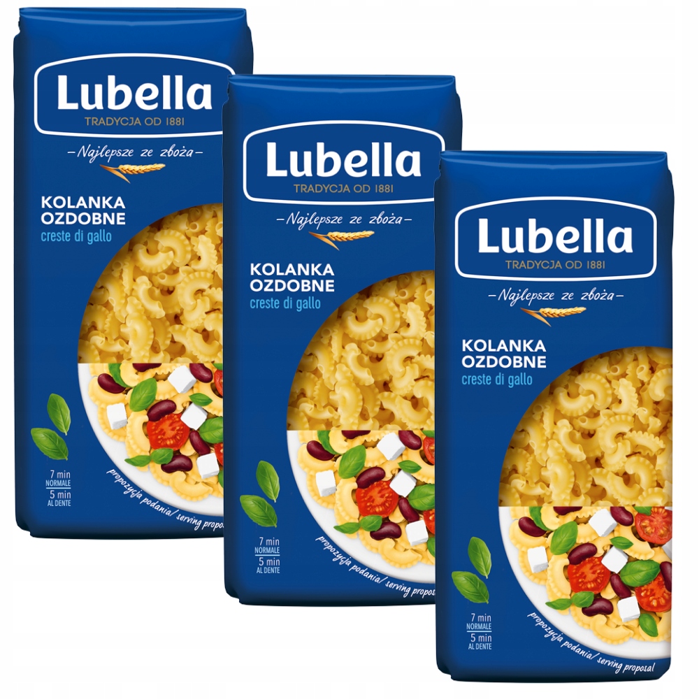 Lubella Makaron Classic Kolanka ozdobne 400g x3 12752886385 - Allegro.pl