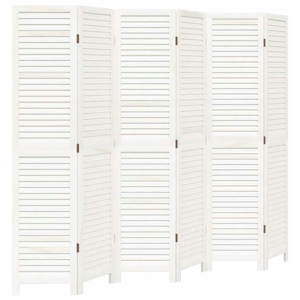 PARAWAN POKOJOWY 6-PANELOWY BIAŁY LITE DREWNO PAULOWNI (358842) • Cena ...