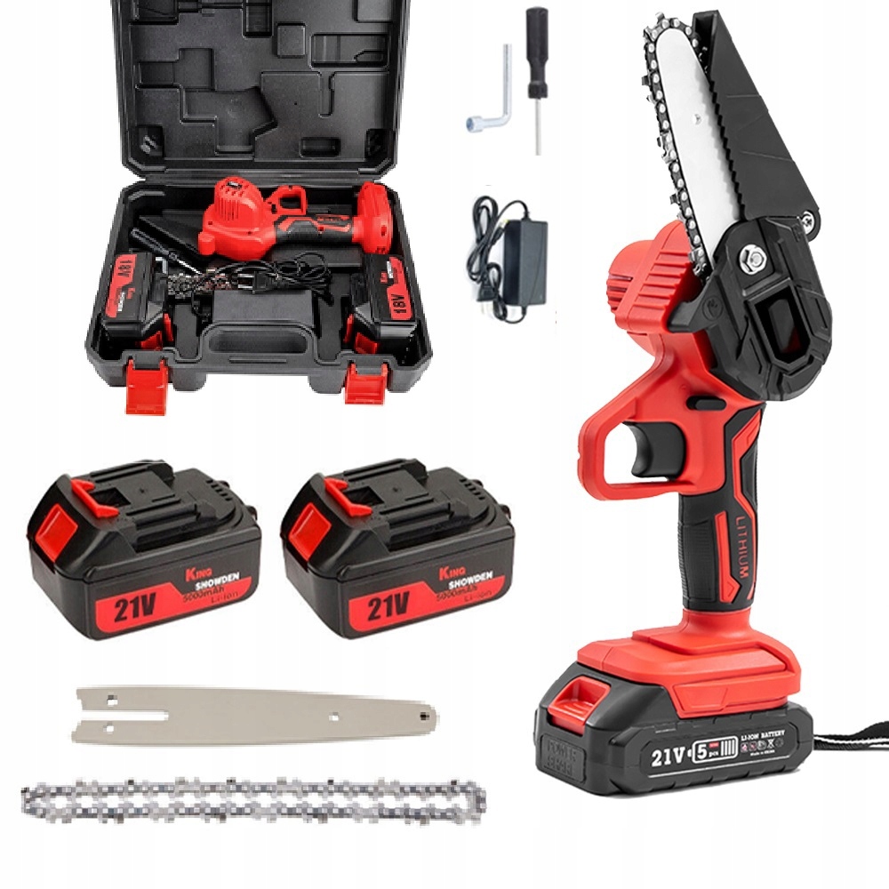 AKU ŘETĚZOVÁ PILA RUČNÍ MINI PILA + 2 AKU 21V + Řetěz za 896 Kč - Allegro