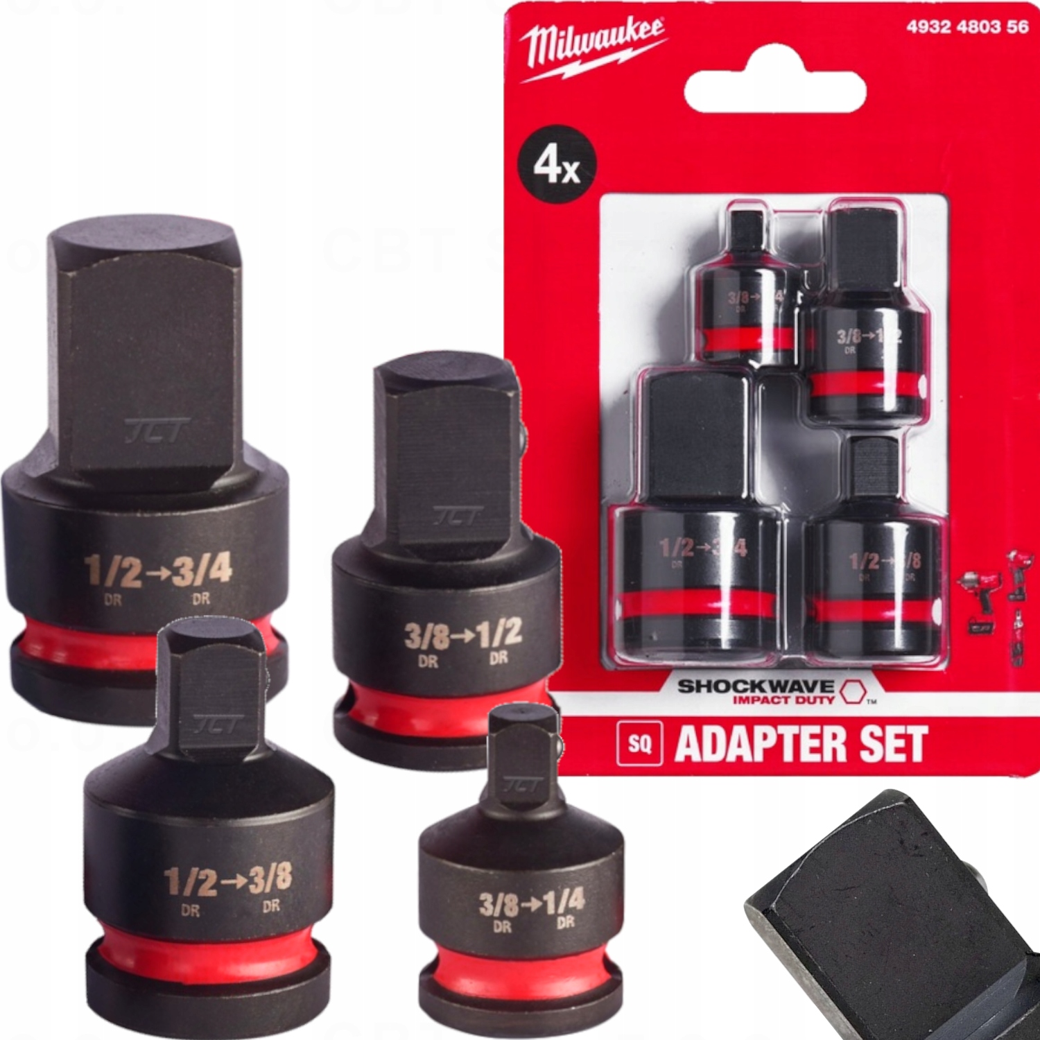 Zestaw adapterów udarowych Milwaukee 4932480356 4x Redukcje 1/2 1/4 3/4 3/8 4058546406417 za 79 ...