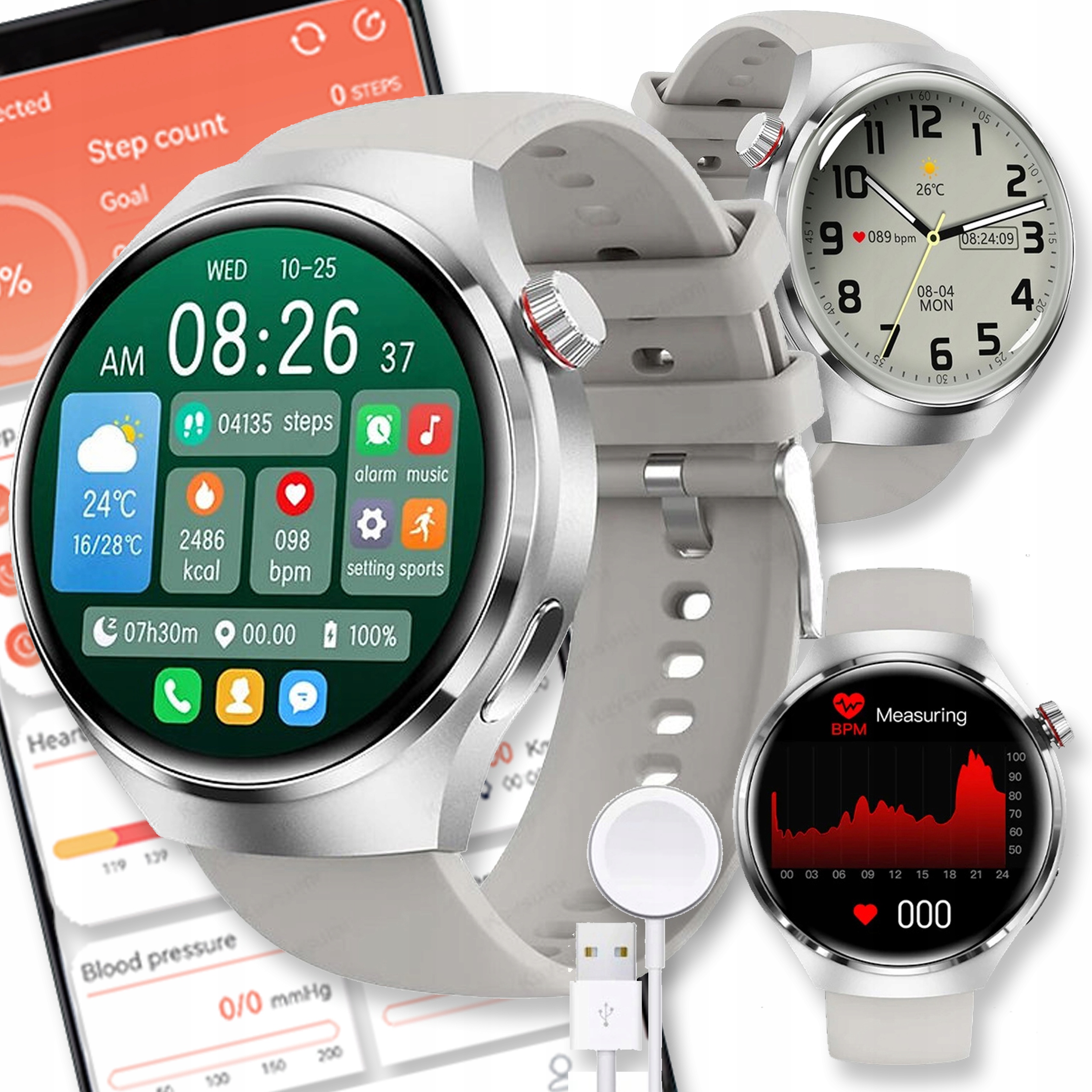 SMARTWATCH ZEGAREK DAMSKI WATCH ROZMOWY GPS MENU POLSKIE PULS MĘSKI ...