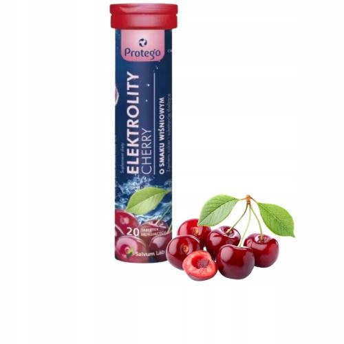 PROTEGO ELEKTROLITY CHERRY O SMAKU WIŚNIOWYM 20 TABL.MUS/ WITAMINA C/ POTAS (5905108790066 ...