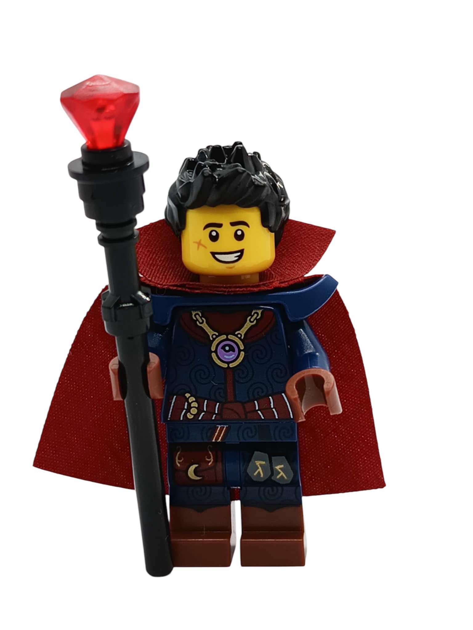 LEGO Nowa Figurka Custom Zamek Castle Mag Czarodziej Wizard plus Laska ...