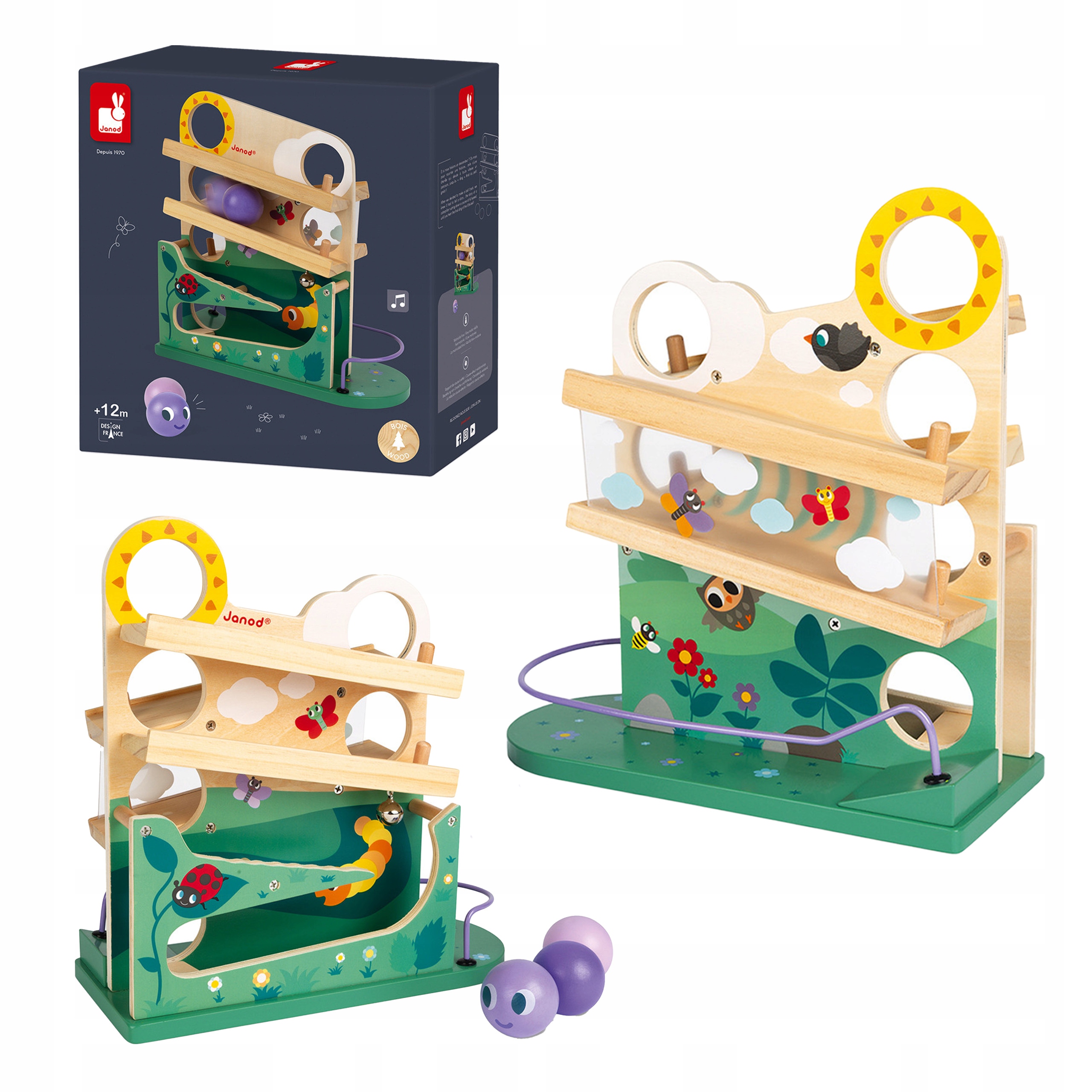 KULODROM DREWNIANY GĄSIENICA SENSORYCZNA JANOD 1+ (3700217380557 ...