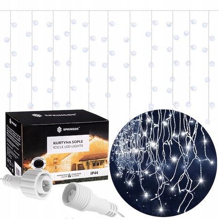 SOPLE 1000LED LAMPKI ZEWNĘTRZNE 45m FLASH GIRLANDA ŚWIETLNA KURTYNA BIAŁY (2x CL0516) • Cena ...