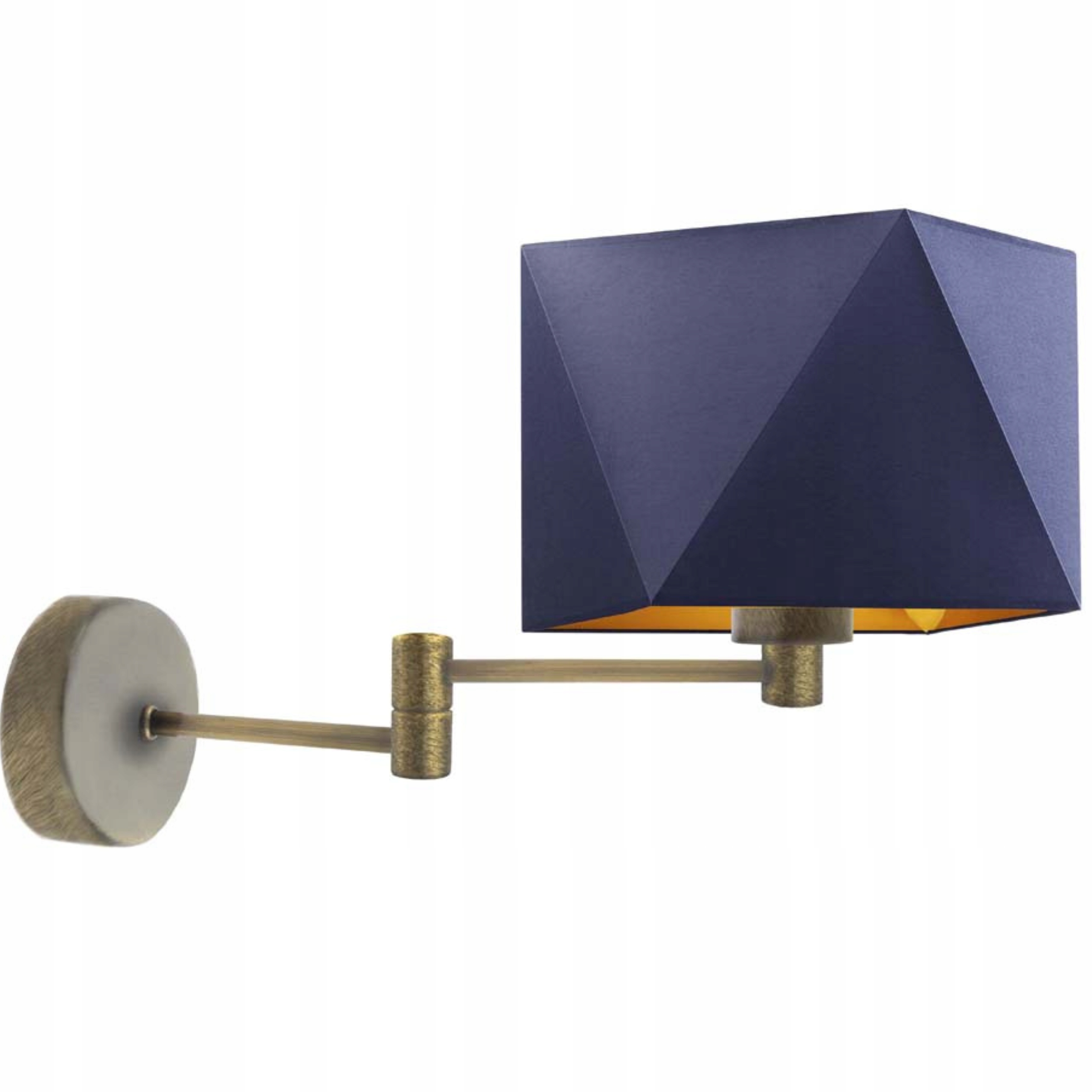 Kinkiet lampa ścienna abażur LED E27 kinkiet ścienny granatowy złoto ...